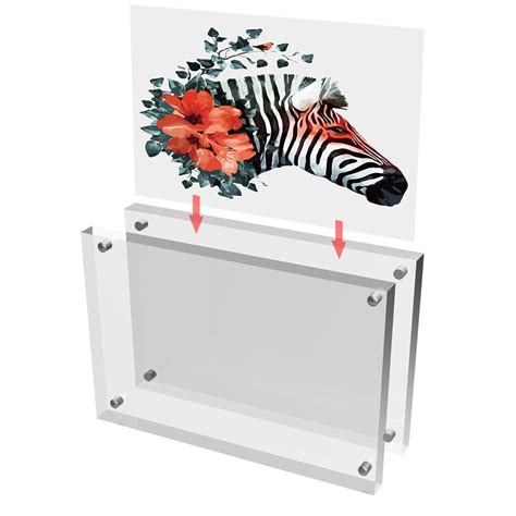 Pikxi 5r Clear Acrylic Magnetic Photo Frame 5x7 Inch Double Sided Pic Jg Superstore