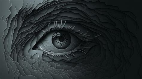 Abstract Eye With Layered Paper Design Premium Ai Generated Image