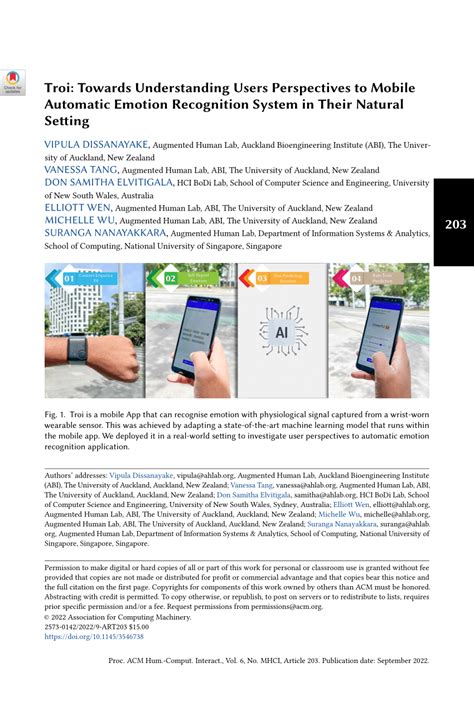 PDF Troi Towards Understanding Users Perspectives To Mobile Automatic Emotion Recognition
