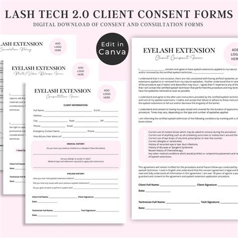 Lash Consultation Form Etsy