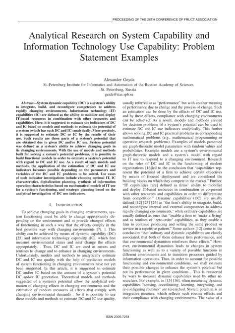 Pdf Analytical Research On System Capability And Information