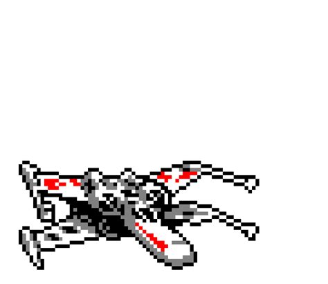 Pixel Art X Wing Modèle Coloriage Facile Dessin à Imprimer