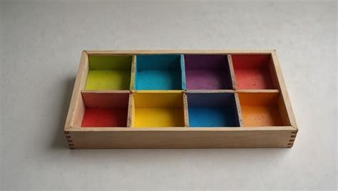 An Assortment Of Colorful Opentop Boxes In Various Sizes Are Arranged