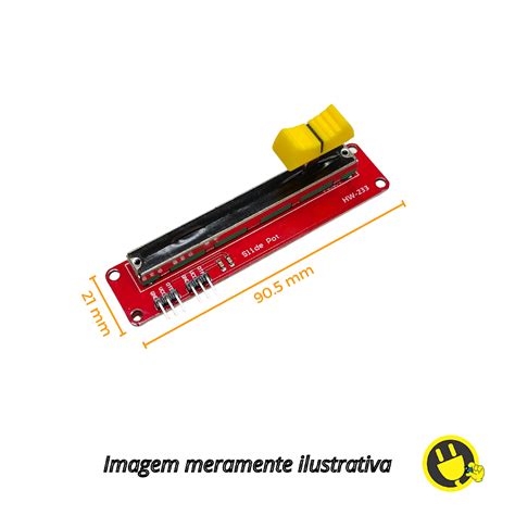 Módulo Potenciômetro Linear Deslizante 10k Smartprojects Brasil Componentes Eletrônicos