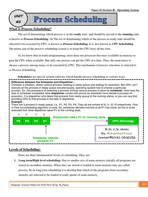 Operating System Chapter 3 Scheduling Pdf Scheduling Computing