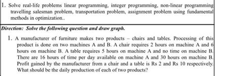 Solved Solve Real Life Problems Linear Programming Integer