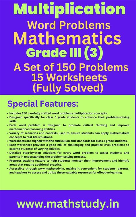 Multiplication Word Problems For Grade 3 150 Problems Best E Books