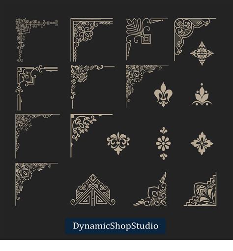 19 X Decorative Corner Elements Corner Ornament Svg Ornament Svg Text Divider Corner Svg