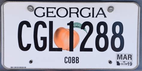Georgia State License Plate
