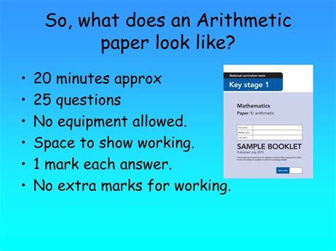 Ppt Key Stage One Maths Arithmetic Workshop Powerpoint Presentation