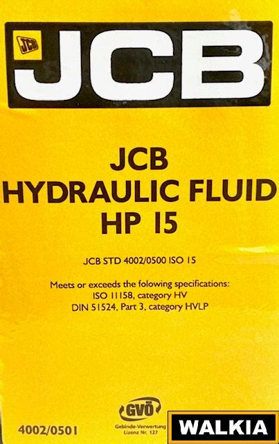 Aceite Hidráulico Jcb Para Frenos Hp 15 De 1 Litro Walkia Jcb