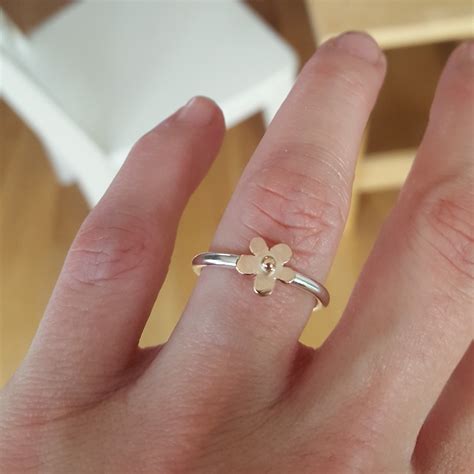 Rose Gold Flower And Silver Ring Jude Karnon Jewellery