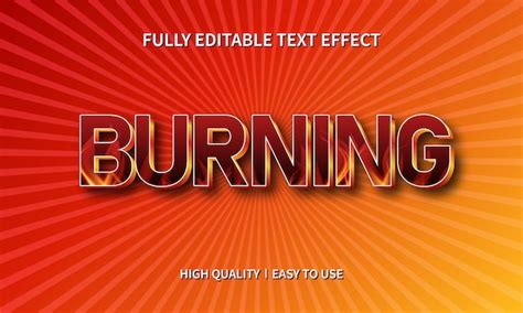 Premium Vector Burning Text Effect Template With D Style Fully Editable Premium Eps