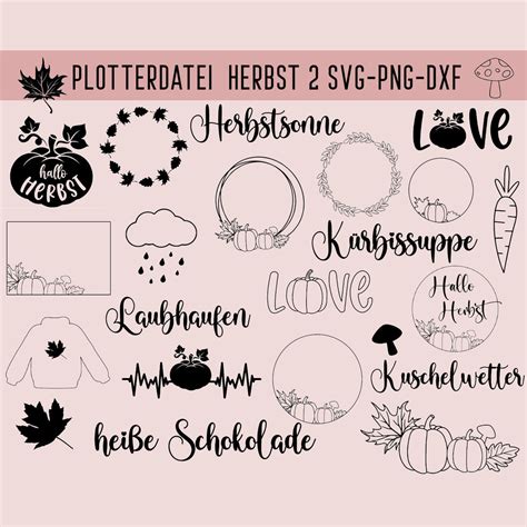 Herbst Plotterdatei Herbstliebe Svg Dxf Png Sofort Download Etsy