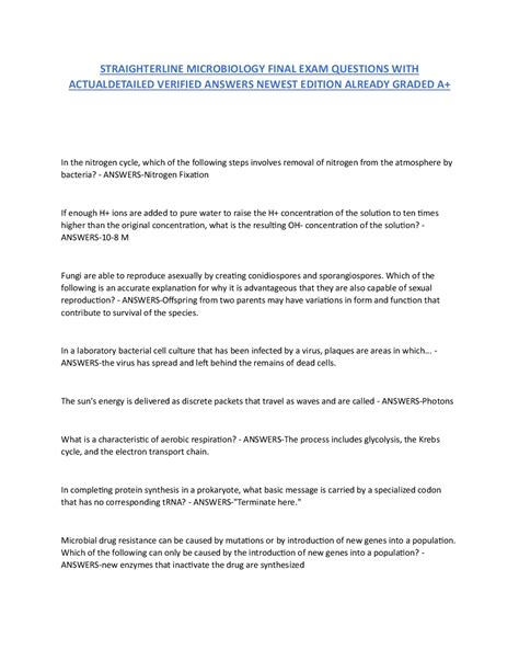 Microbiology Concepts And Techniques Exams Nursing Docsity