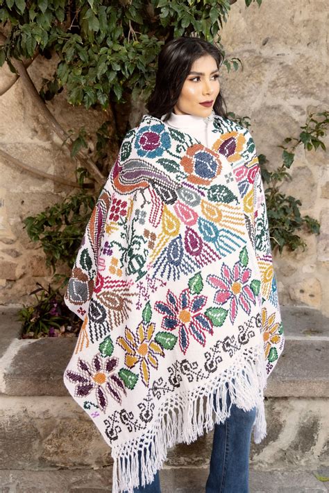 Rebozo Mexicana Bordada Rebozo Mexicano Tradicional Rebozo Grande