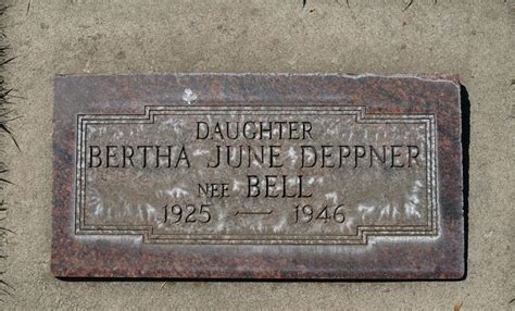 Bertha June Bell Deppner 1925 1946 Find A Grave Memorial