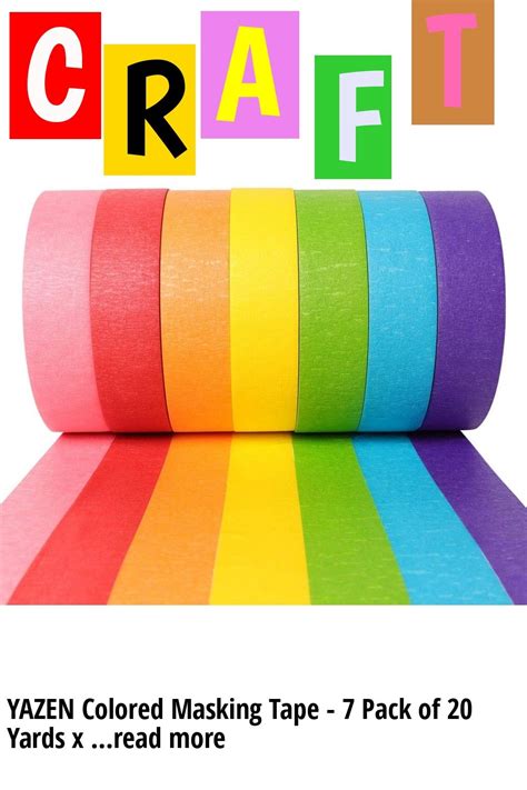 Yazen Colored Masking Tape 7 Pack Of 20 Yards X 1 Inch Multi Color