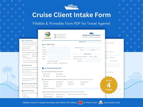 Cruise Client Intake Form Fillable Pdf Template For Travel Agents 4