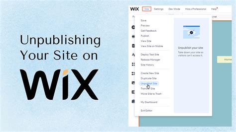 how to unpublish wix site without deleting content