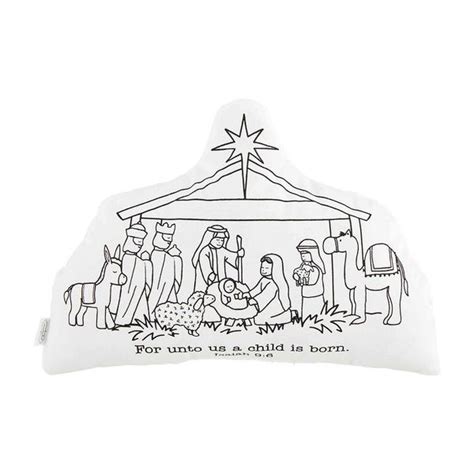 Nativity Doodle Pillow Mud Pie