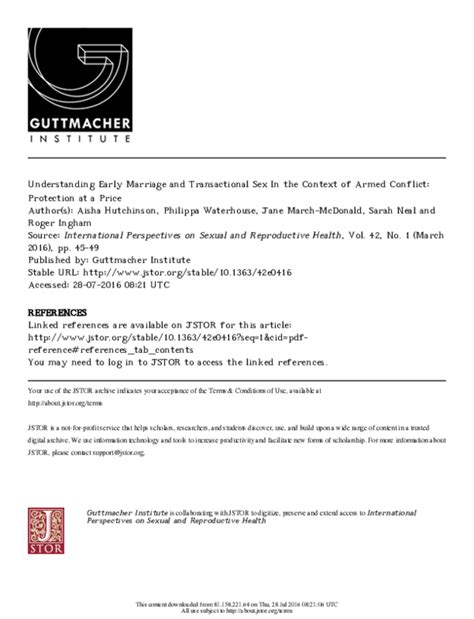 Pdf Understanding Early Marriage And Transactional Sex In The Context Of Armed Conflict Pdf Understanding Early Marriage And Transactional Sex In The Context Of Armed Conflict