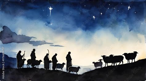 The Angels Appearing To Shepherds A Group Of Shepherds Watching Over