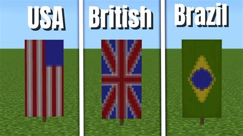 Minecraft 10 Country Flag Banner Tutorial Youtube