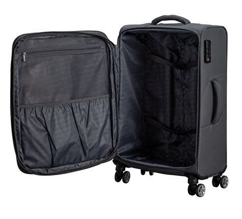 Buy Featherstone 8 Wheel Soft Medium Suitcase Grey Suitcases