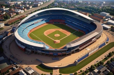 Premium Ai Image Full View Of A Baseball Ground From Above Without People