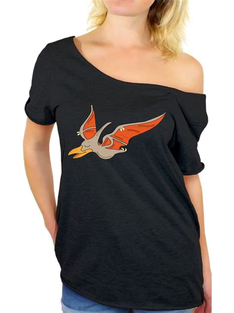 Awkward Styles Funny Dinosaur Off The Shoulder Tshirt Pteranodon