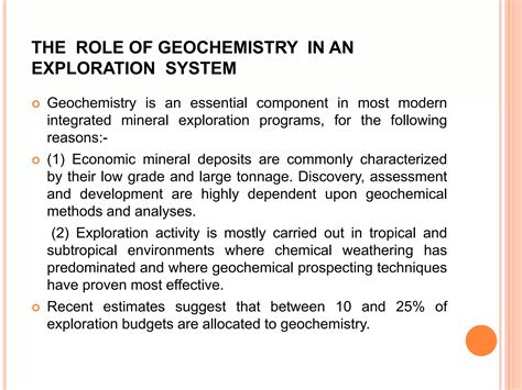 Geochemical Methods In Mineral Exploration Pptx