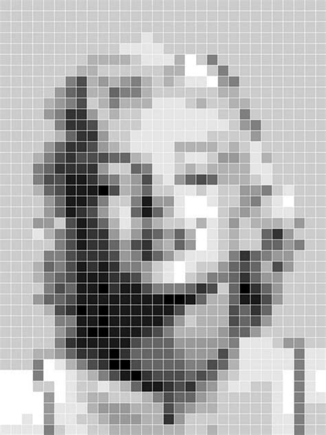 Marilyn Monroe Pixelated By Jeff Vorzimmer Pixel Art Grid Pixel