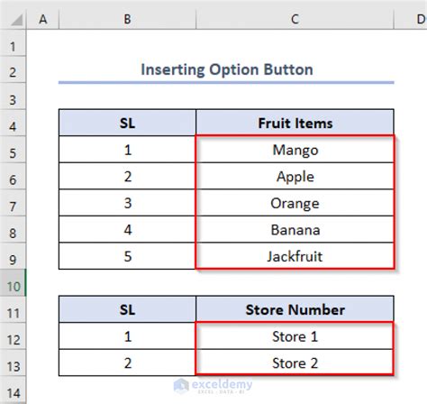how to add option button in excel with easy steps exceldemy