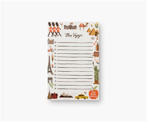 Bon Voyage Notepad Rifle Paper Co Stationery Elegante Virgule Canada