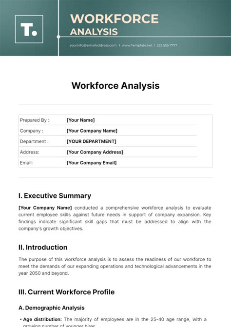 Free Workforce Analysis Template To Edit Online