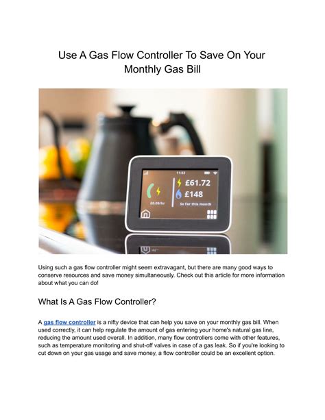 Ppt Gas Flow Controller To Save On Your Monthly Gas Bill Powerpoint