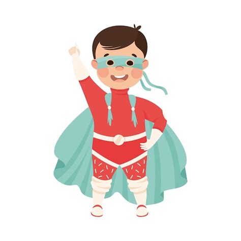 Premium Vector Little Boy Wearing Costume Of Superhero Pretending