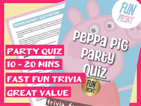 Peppa Pig Quiz - Etsy