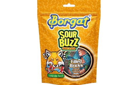 Borgat Sour Buzz Multi Flavour Candy Standup Gummy Candy Pouch 75 G