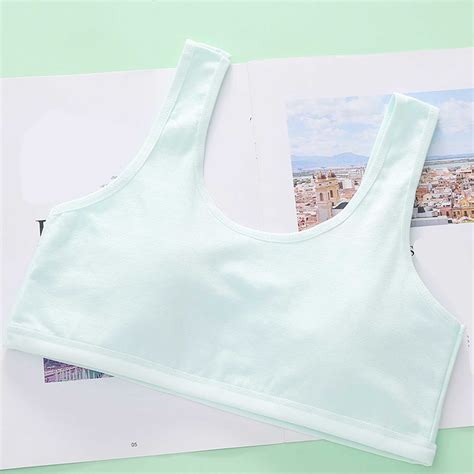 Tianzen Crop Top Bra Girls Seamless Sports Bra Training White Teen Bra