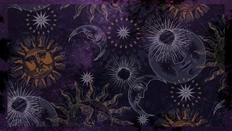 Purple Cosmos Space Wallpaper With Sun And Moon Fondos De Pantalla