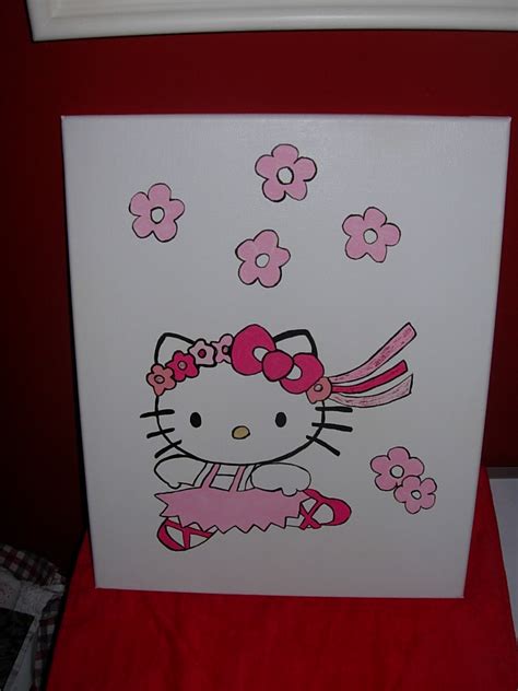 Peças Pintadas à Mão Crianças E Adultos Tela Hello Kitty
