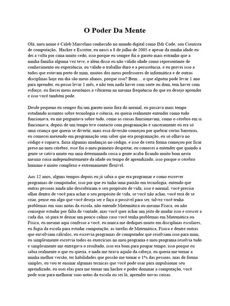 O Poder Da Mente Pdf Servidor Informática Memória