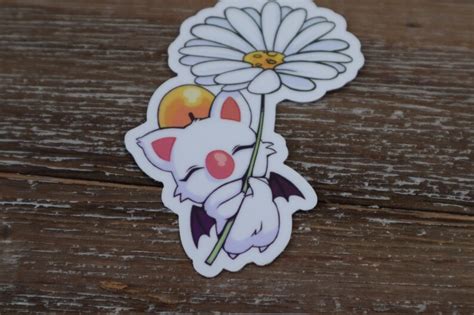 Sticker 3 Chibi Moogle Mog Floating With A Daisy Etsy