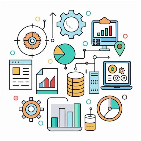 Colorful Icons And Shapes Representing Data Analytics And Business Growth Premium Ai Generated