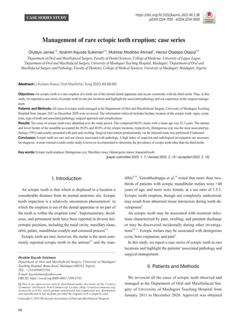 Pdf Management Of Rare Ectopic Teeth Eruption Case Series