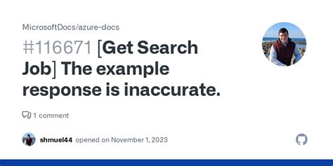 Get Search Job The Example Response Is Inaccurate · Issue 116671