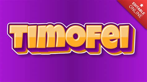 Timofei Orange Purple 3d Text Effect Generator