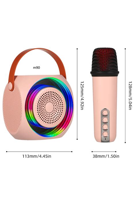 M90 Rgb Kablosuz Mikrofonlu Bluetooth Hoparlör Rgb Led Mini Parti